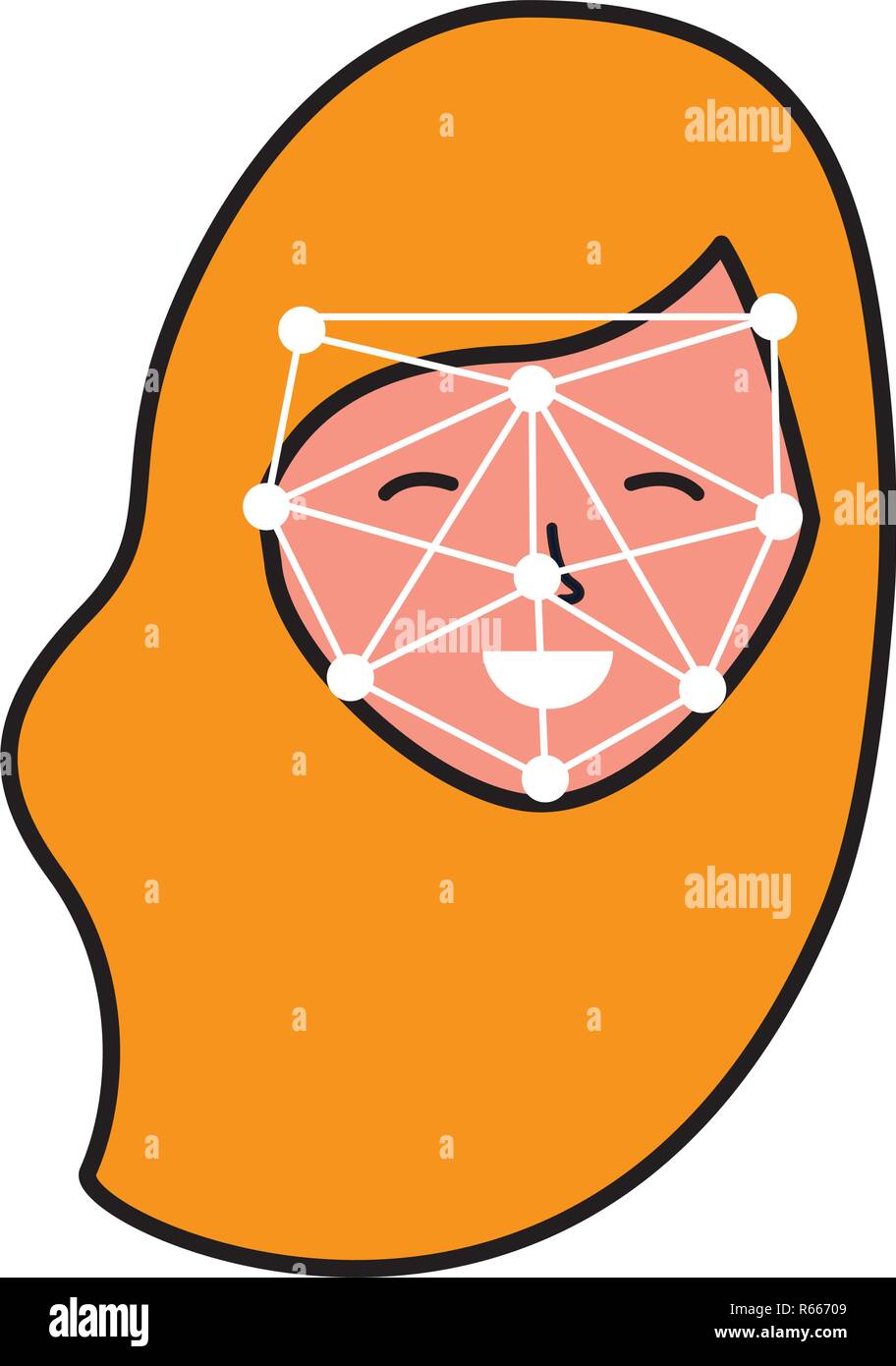woman face scan process gadget vector illustration Stock Vector Image ...