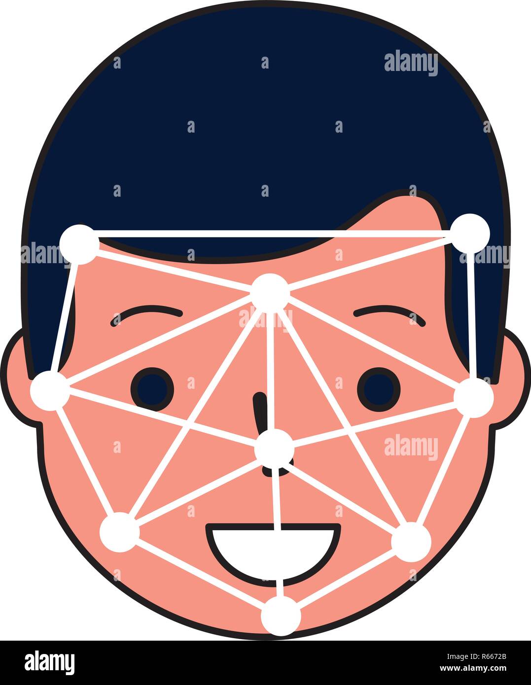 man face scan biometric digital technology vector illustration Stock ...
