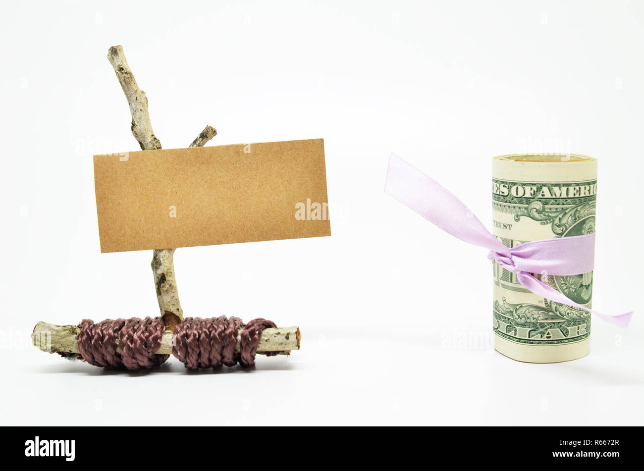 Paper sign board with US dollar Stock Photo - Alamy