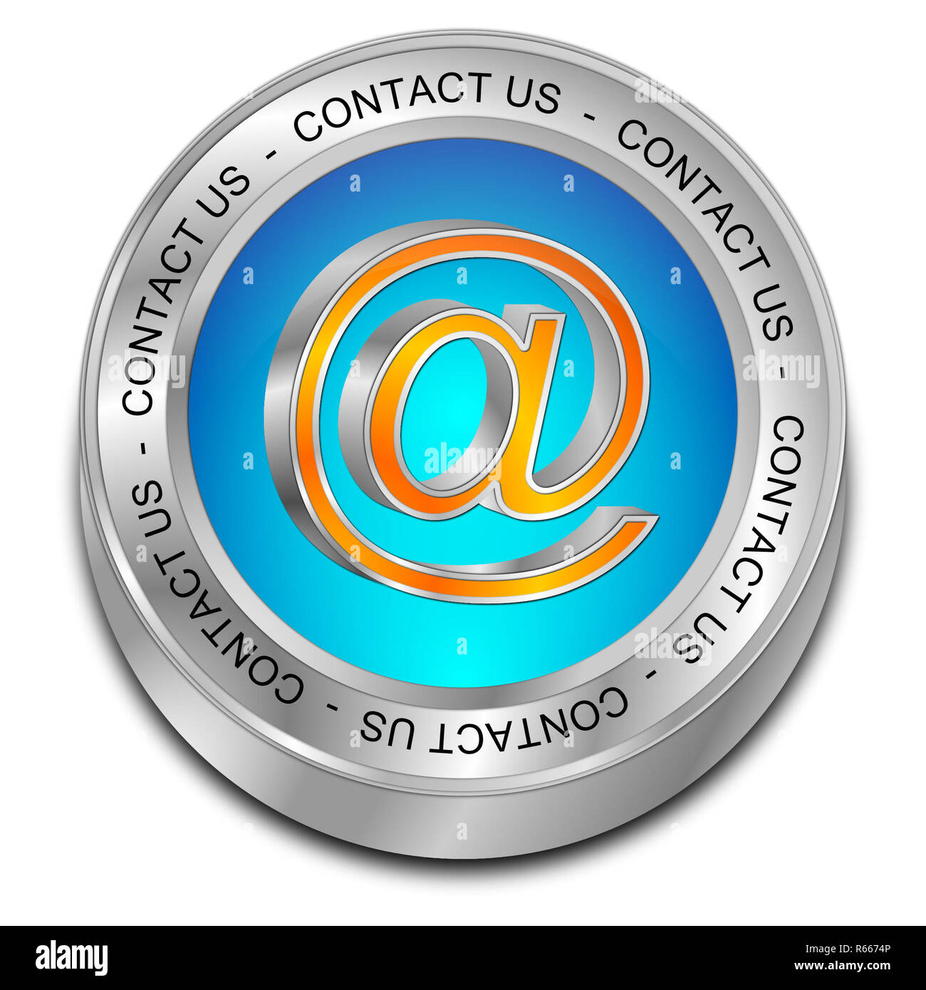 blue Button contact us - 3D illustration Stock Photo - Alamy