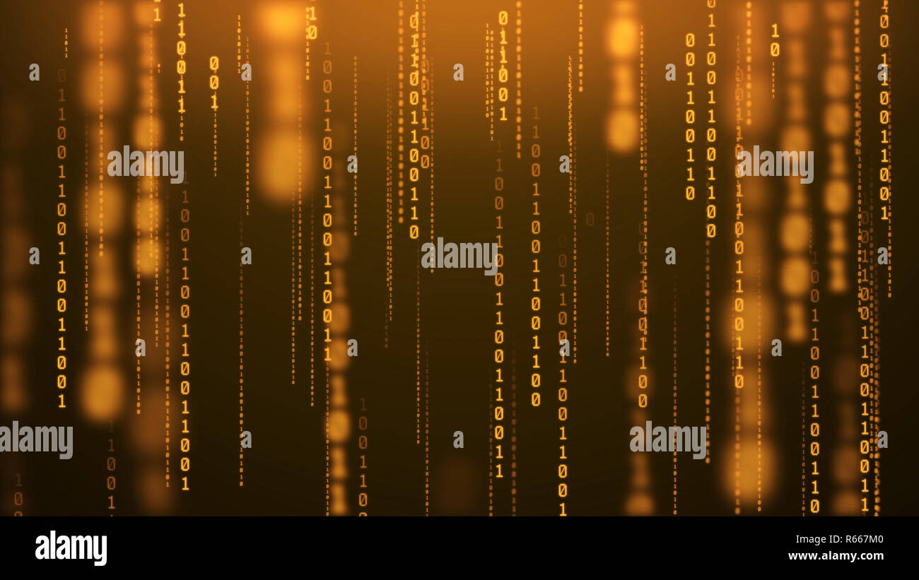 Golden digital binary code rain hi-res stock photography and images - Alamy