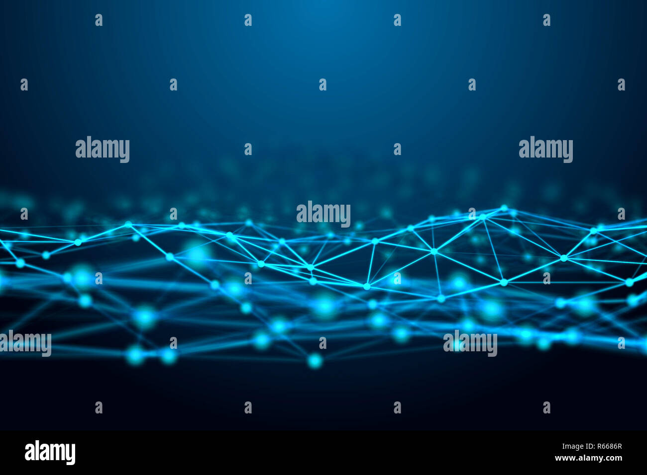 Abstract plexus lines and dots triangular background Stock Photo - Alamy