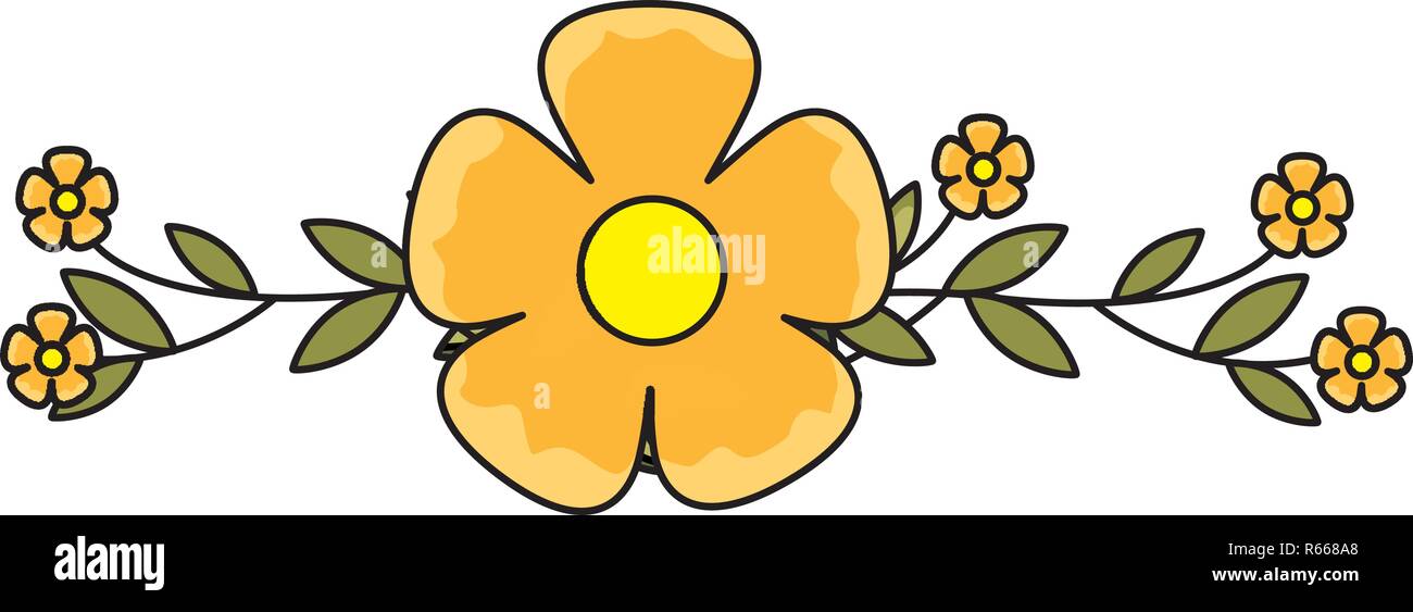 flowers stem botanical on white background vector illustration Stock ...