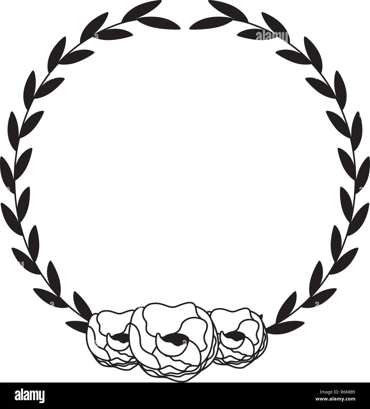 floral wreath flower decoration white background vector illustration ...