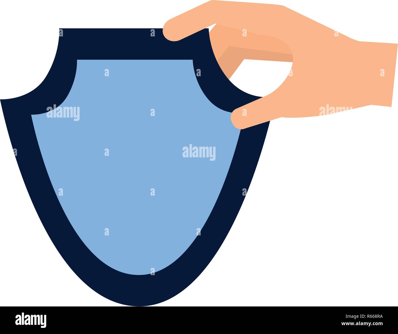 hand holding shield protection sign vector illustration Stock Vector ...