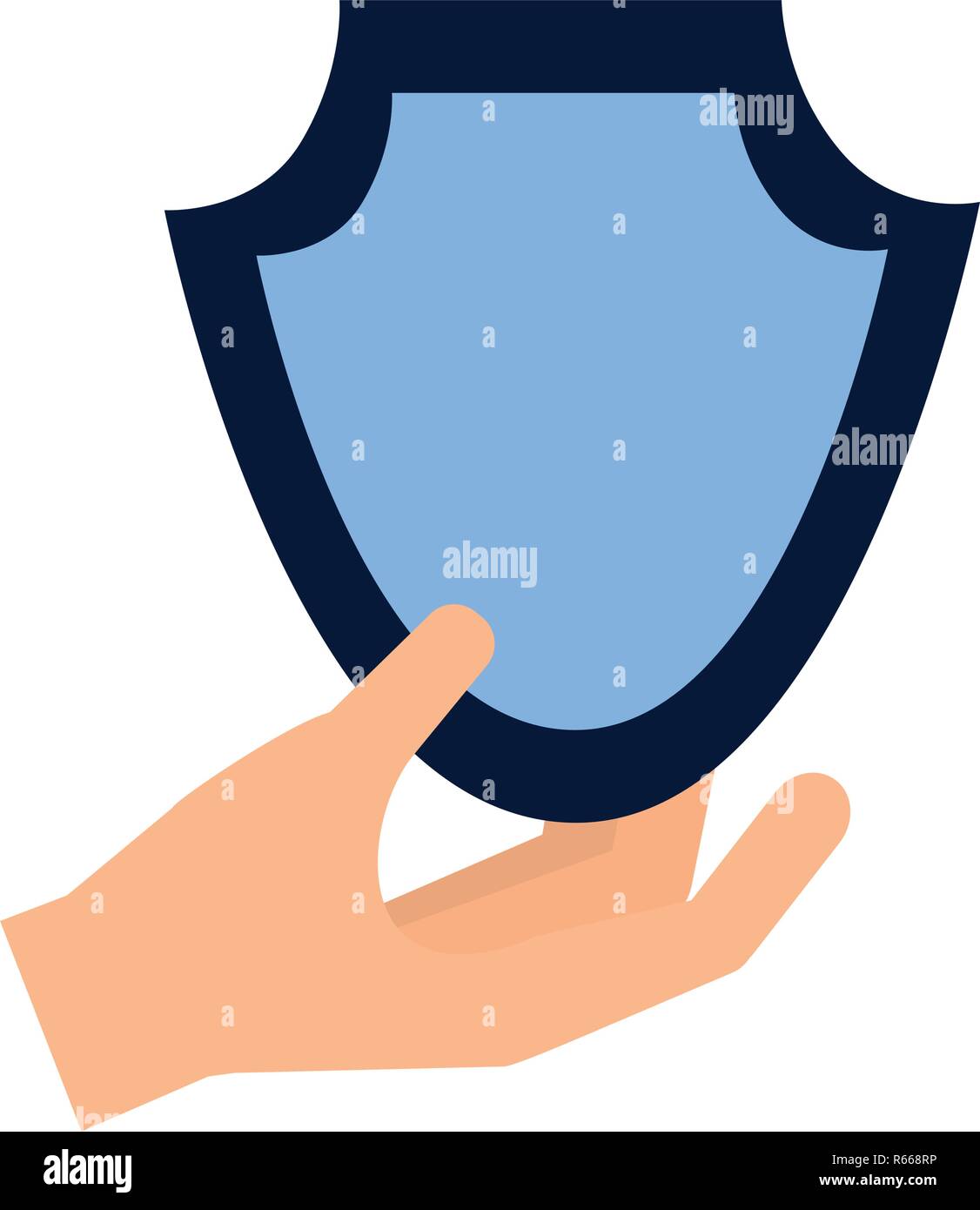 hand holding shield protection sign vector illustration Stock Vector ...