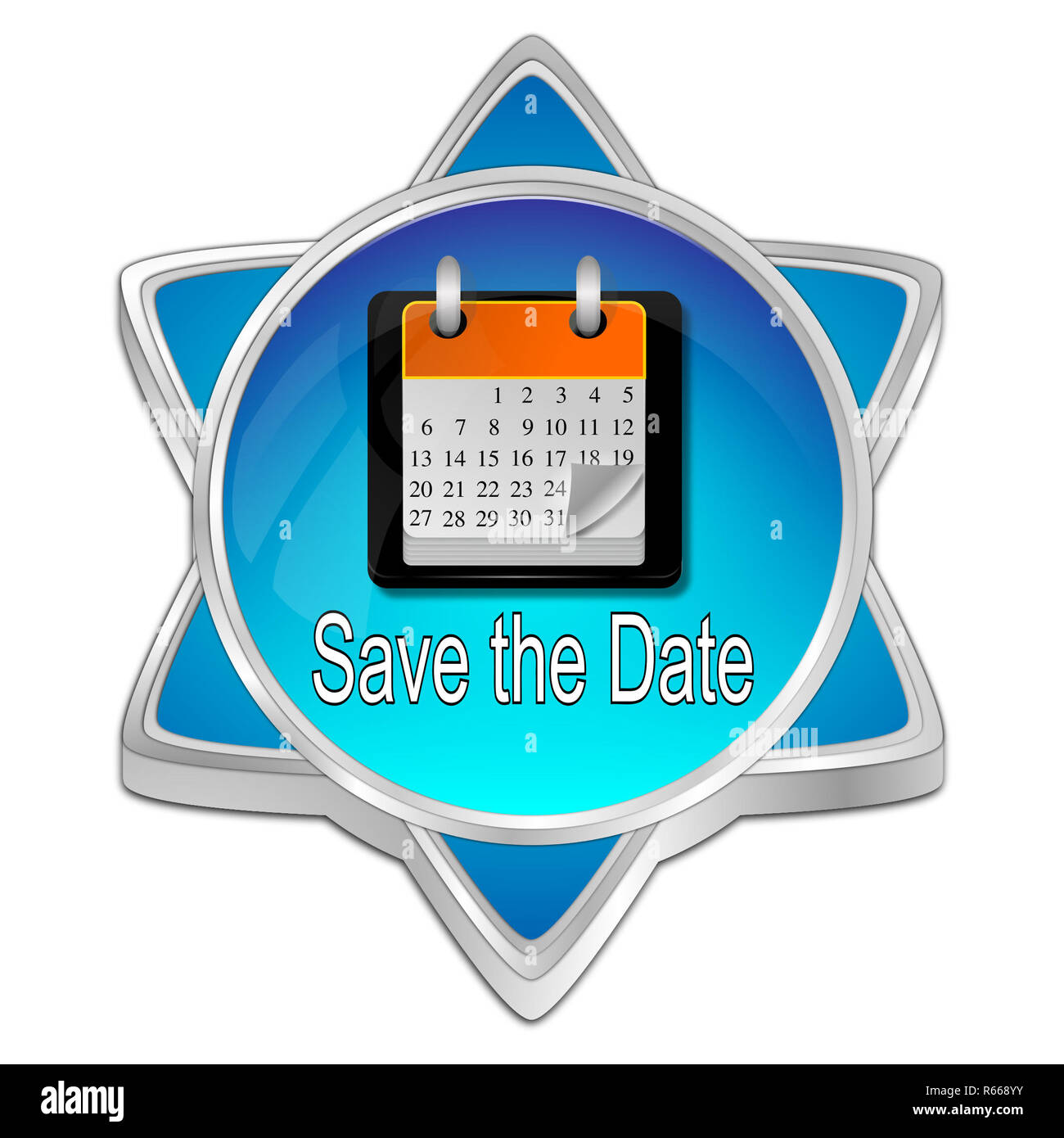 blue Save the Date Button - 3D illustration Stock Photo - Alamy
