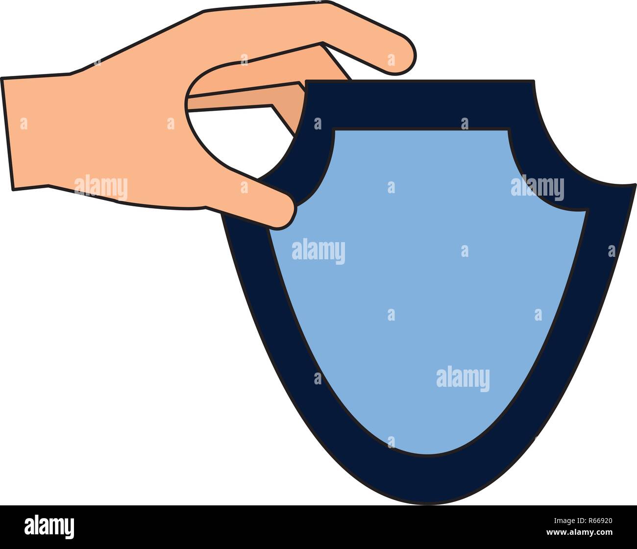 hand holding shield protection sign vector illustration Stock Vector ...