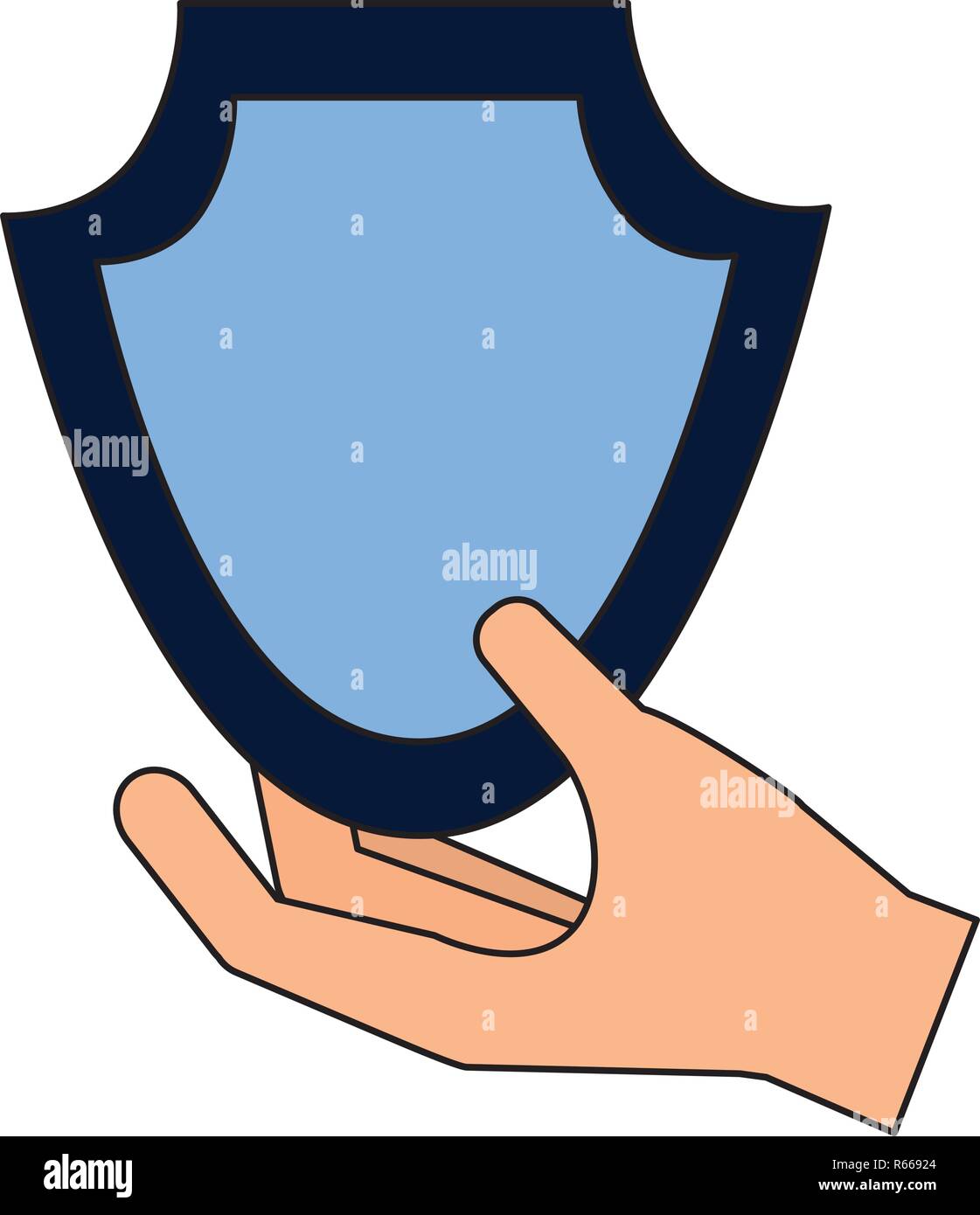 hand holding shield protection sign vector illustration Stock Vector ...