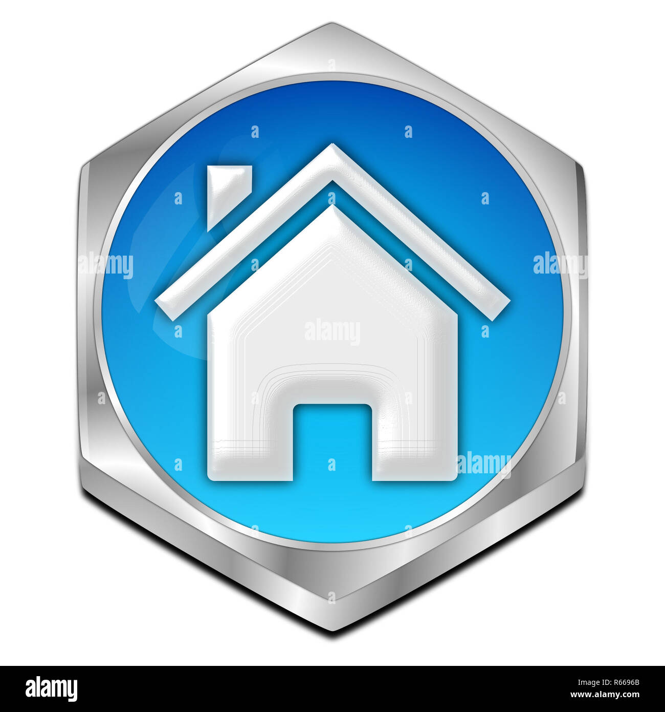 blue Home Button - 3D illustration Stock Photo - Alamy