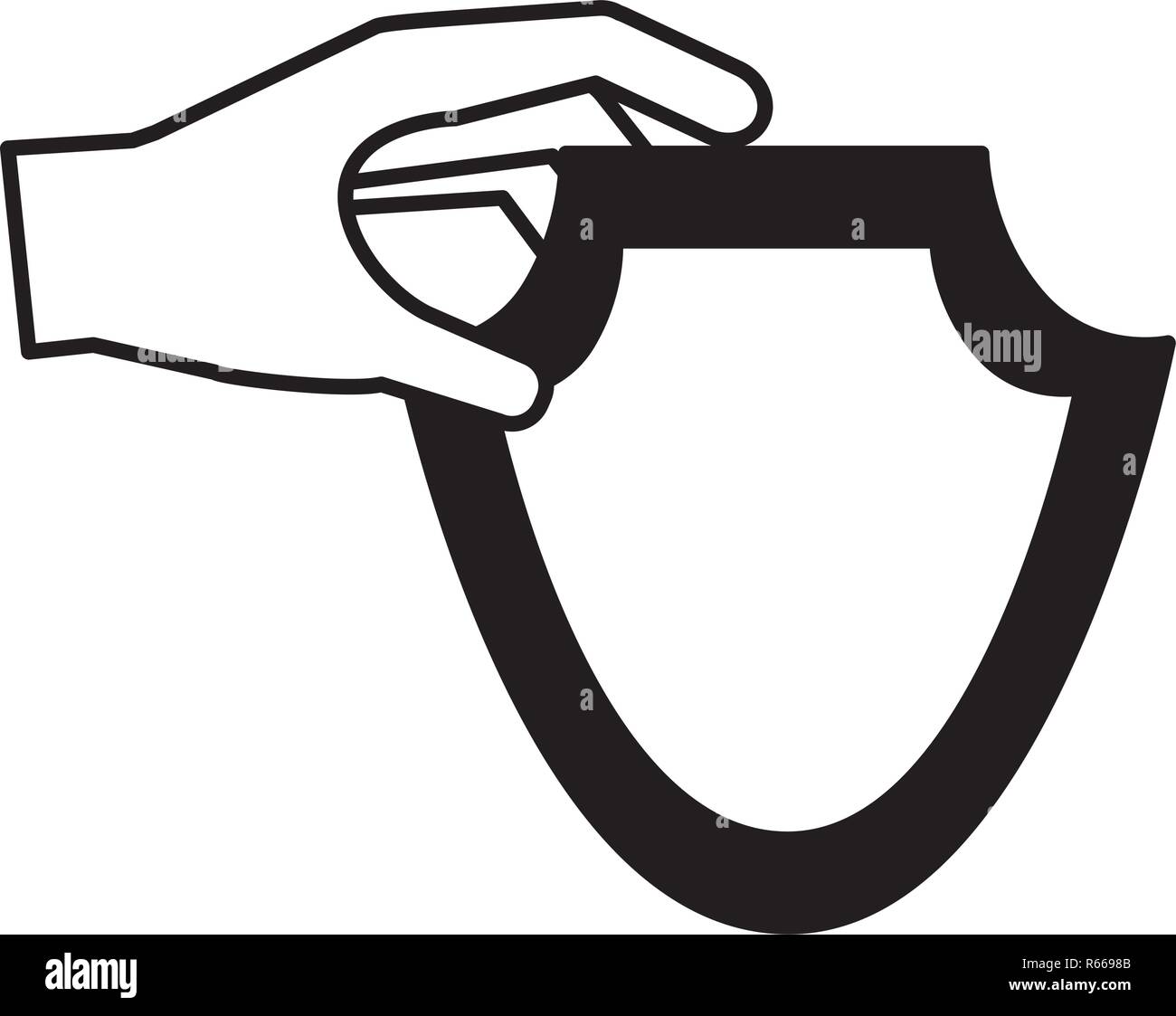 hand holding shield protection sign vector illustration Stock Vector ...