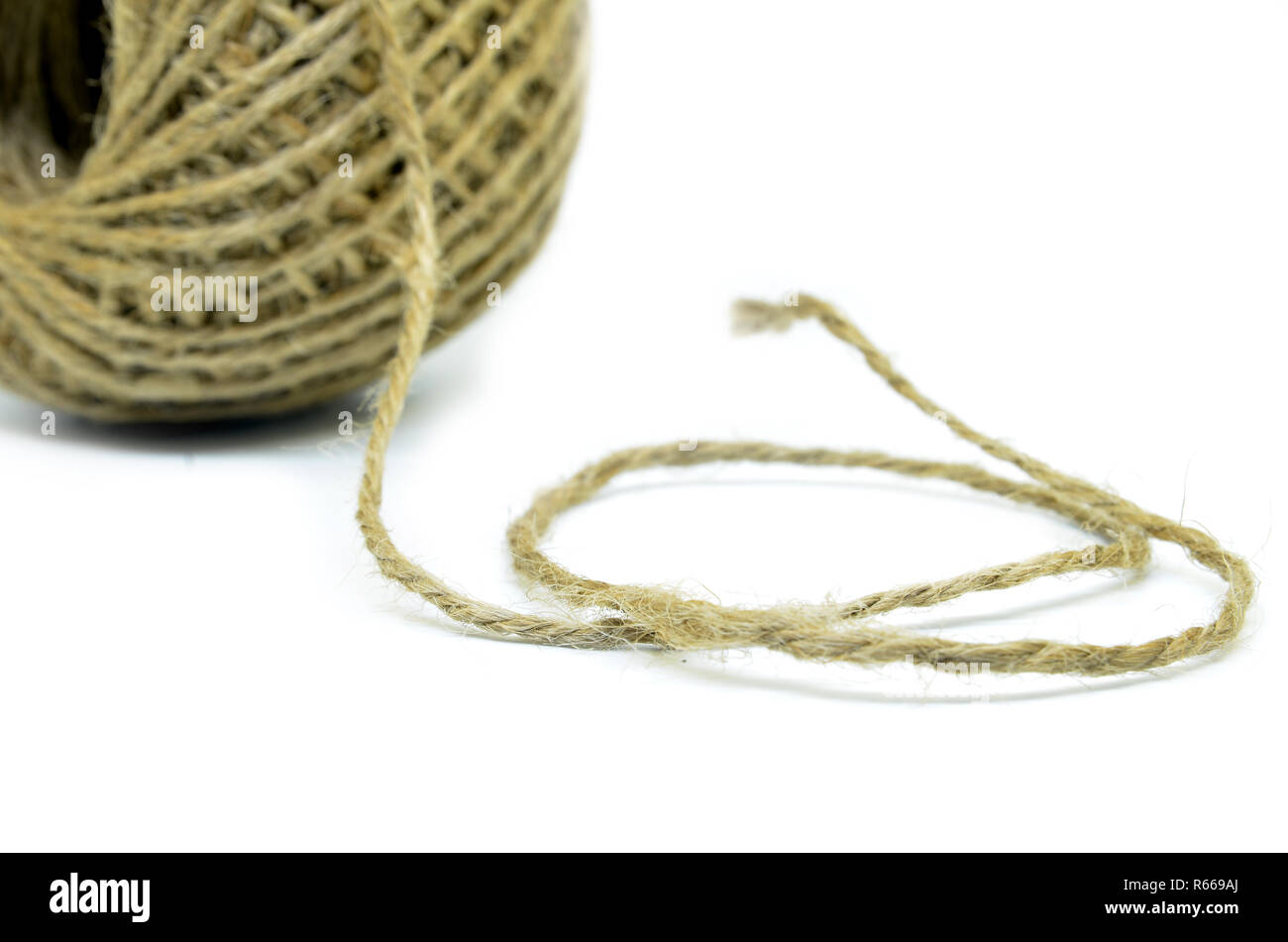 Linen string isolated Stock Photo - Alamy