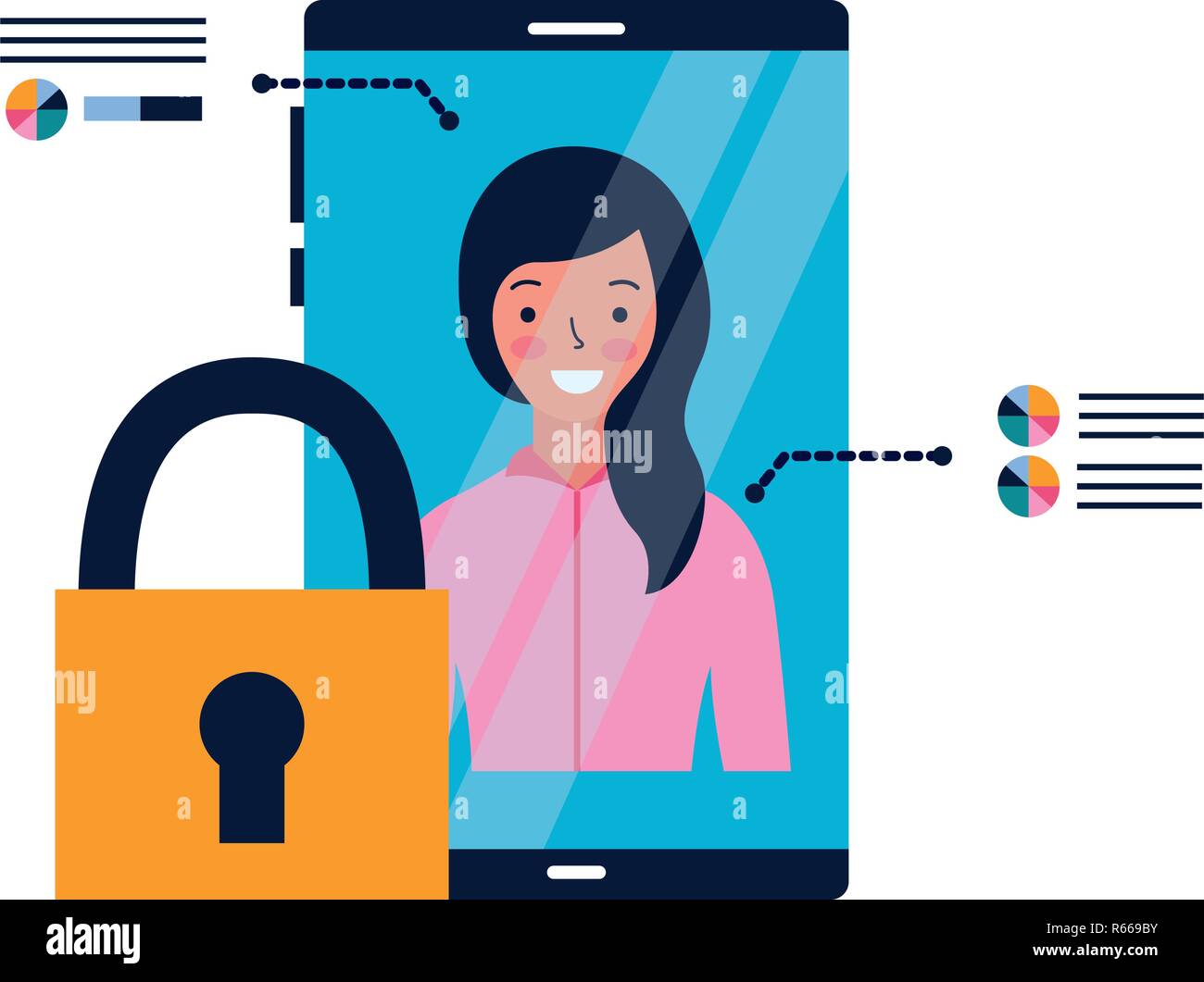 Biometric verification woman face Stock Vector Images - Alamy