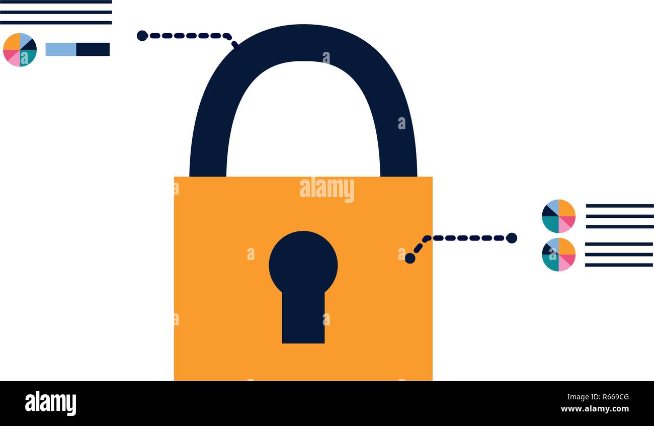 padlock security data system sign Stock Vector Image & Art - Alamy