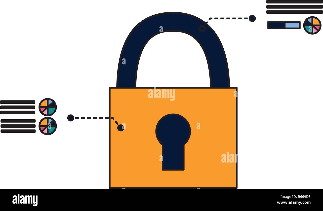 padlock security data system sign Stock Vector Image & Art - Alamy
