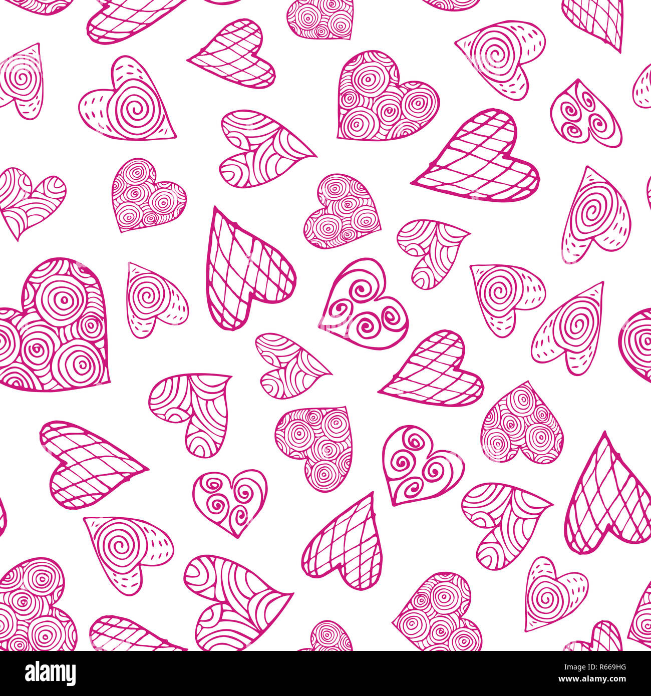 Heart pattern. Valentines day hearts illustration. Pink seamless ...