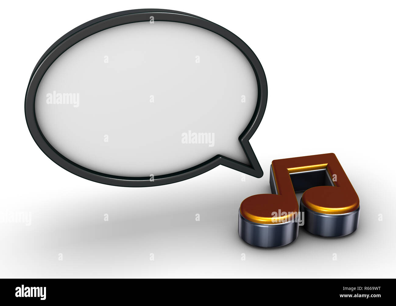 speech bubble and musical note Stock Photo - Alamy