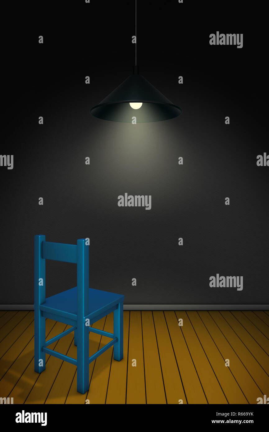 chair under a lamp Stock Photo - Alamy