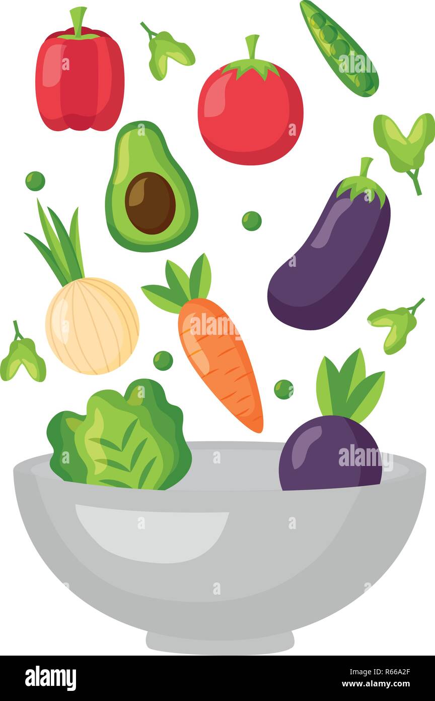 Fresh mixed leaf salad Stock Vector Images - Alamy