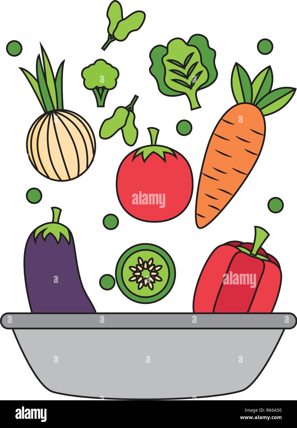 Bowl fresh mix salad Stock Vector Images - Alamy