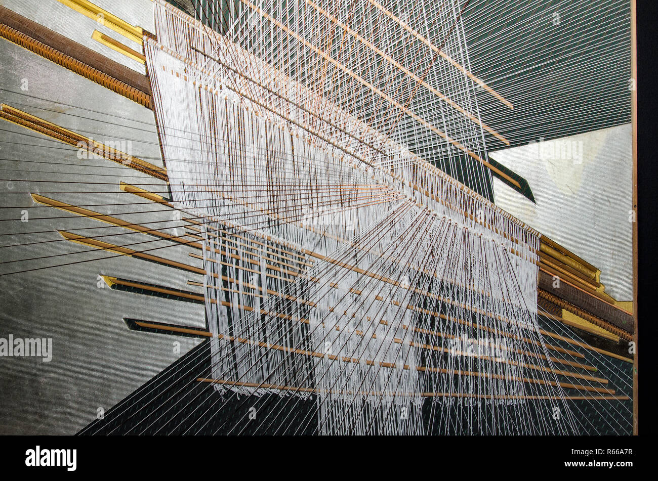 Traditional Thai silk hand weaving process Stock Photo - Alamy