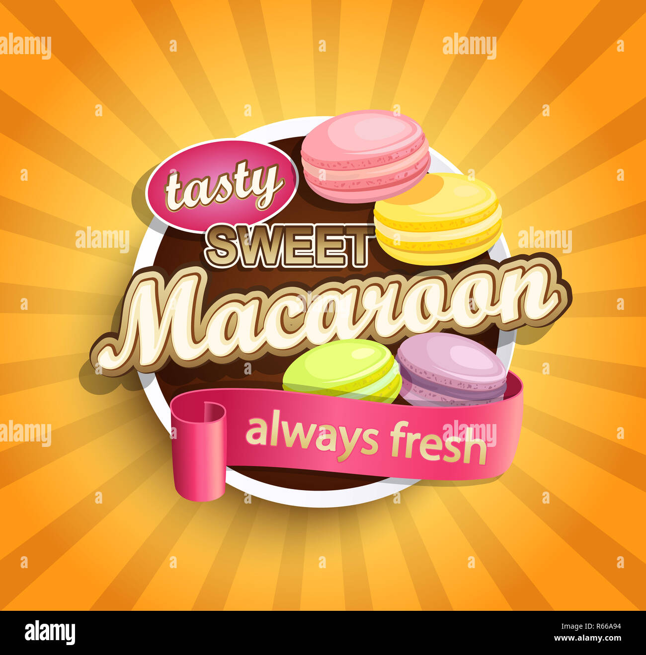 Symbol of sweet, always fresh and tasty Macaroon Stock Photo - Alamy
