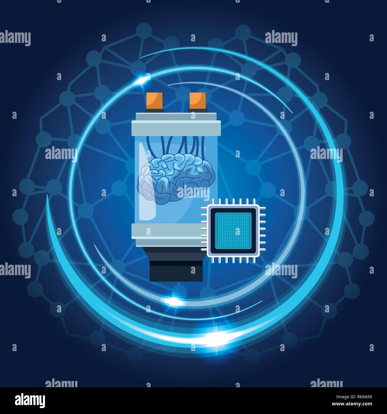brain and microchip Stock Vector Image & Art - Alamy