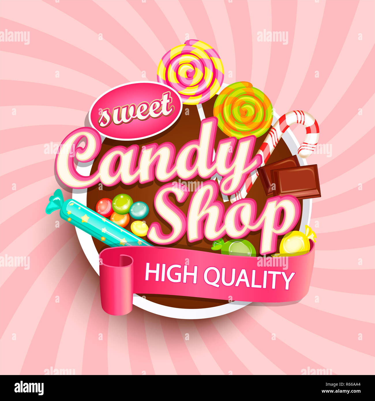 Candy shop logo, label or emblem Stock Photo - Alamy