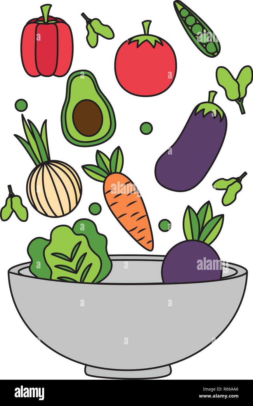Fresh mixed leaf salad Stock Vector Images - Alamy