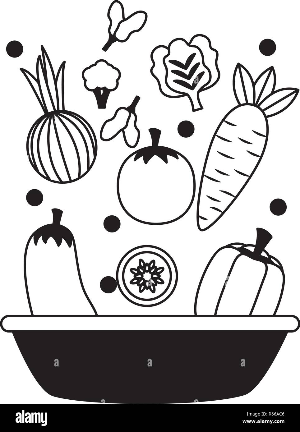 Fresh mixed leaf salad Stock Vector Images - Alamy