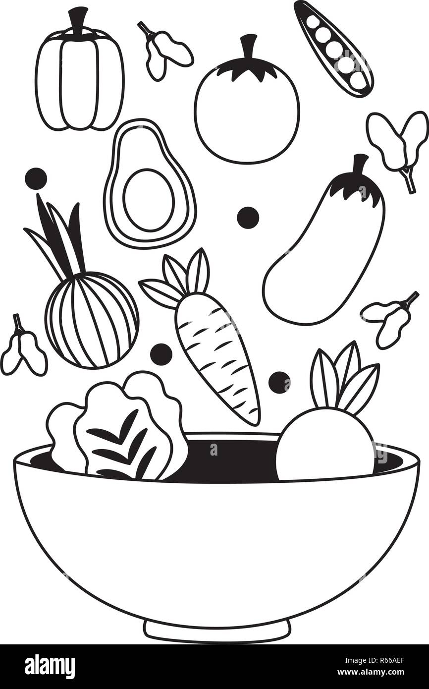 Fresh mixed leaf salad Stock Vector Images - Alamy