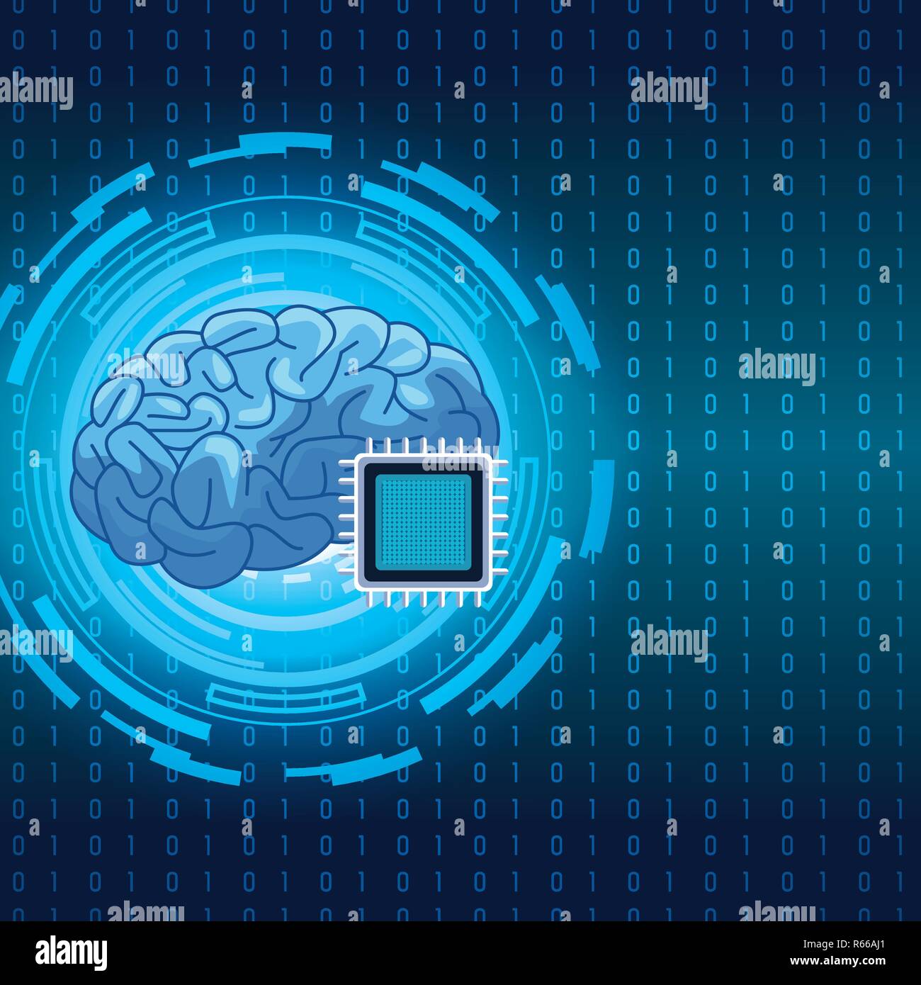 brain with microchip Stock Vector Image & Art - Alamy