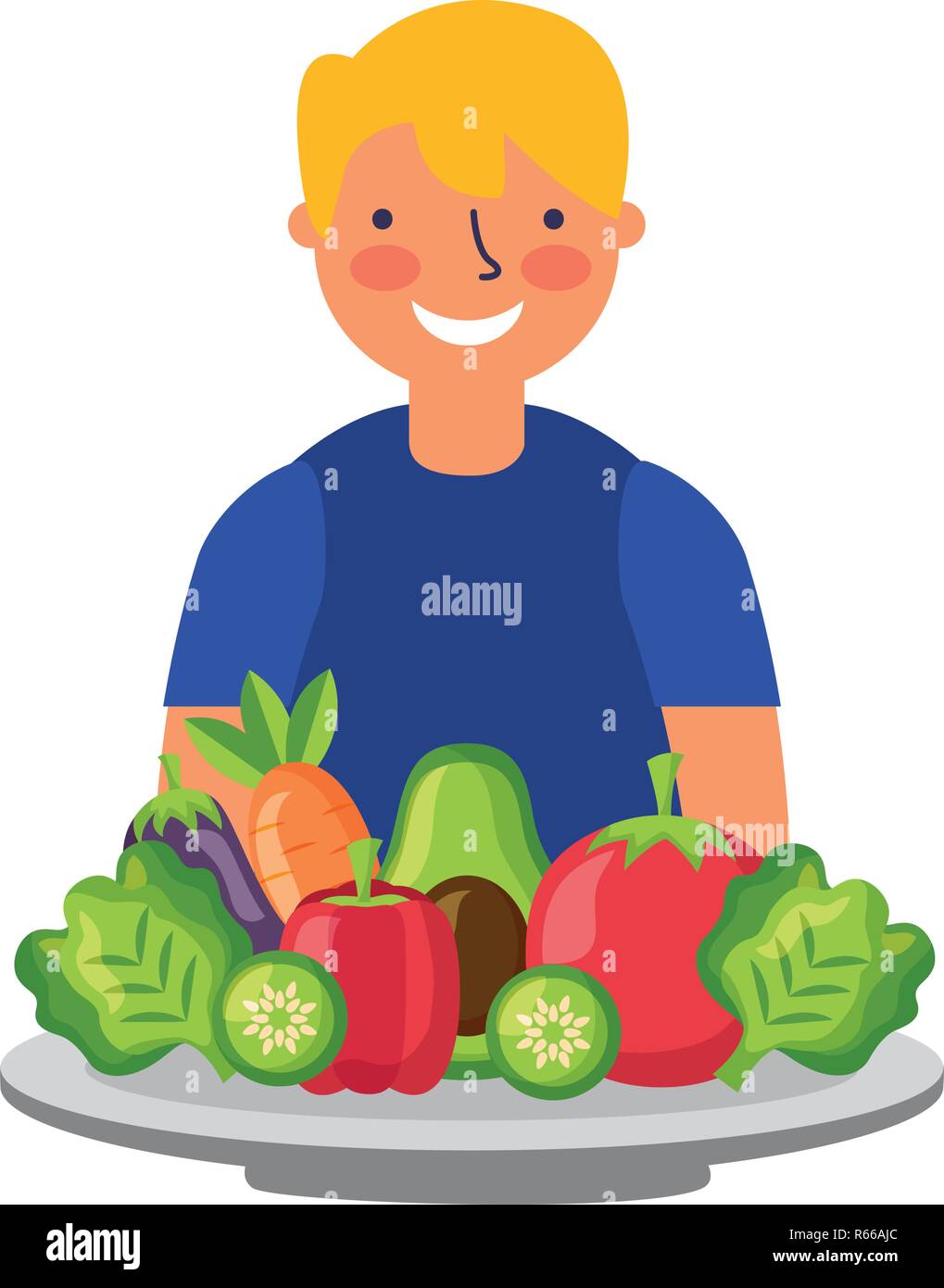 man with healthy food vegetables Stock Vector Image & Art - Alamy