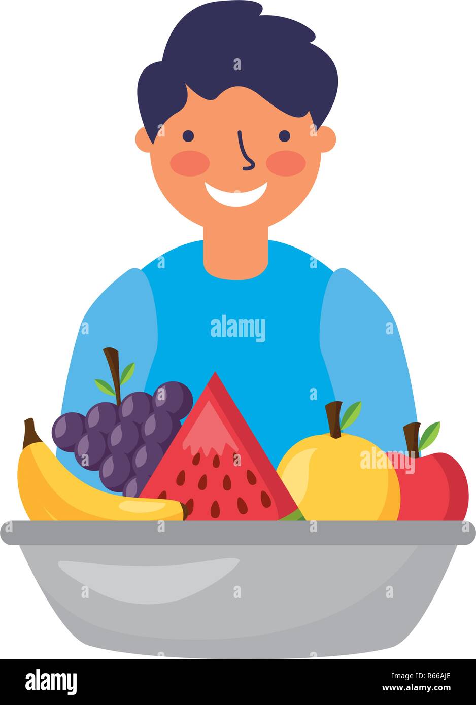 Man lunch fruits Stock Vector Images - Alamy