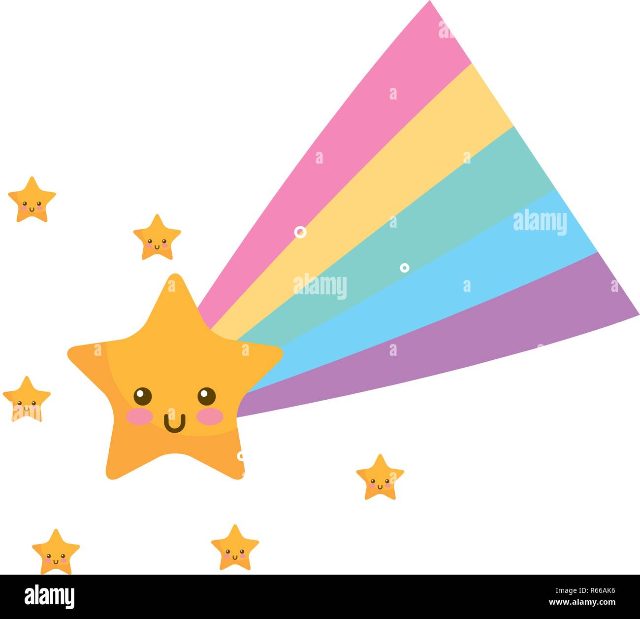 kawaii star and rainbow cartoon Stock Vector Image & Art - Alamy