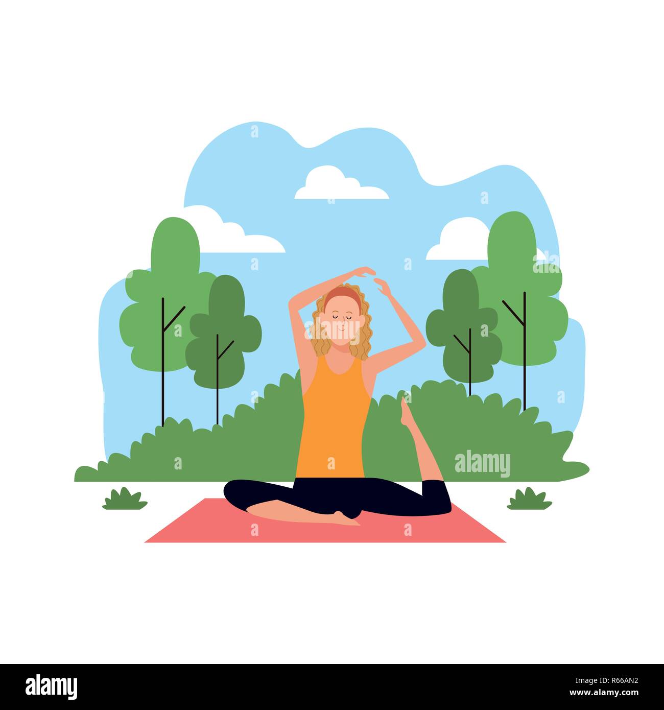 woman in yoga poses Stock Vector Image & Art - Alamy