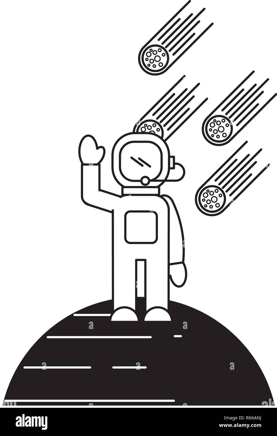 astronaut asteroids and planet galaxy Stock Vector Image & Art - Alamy