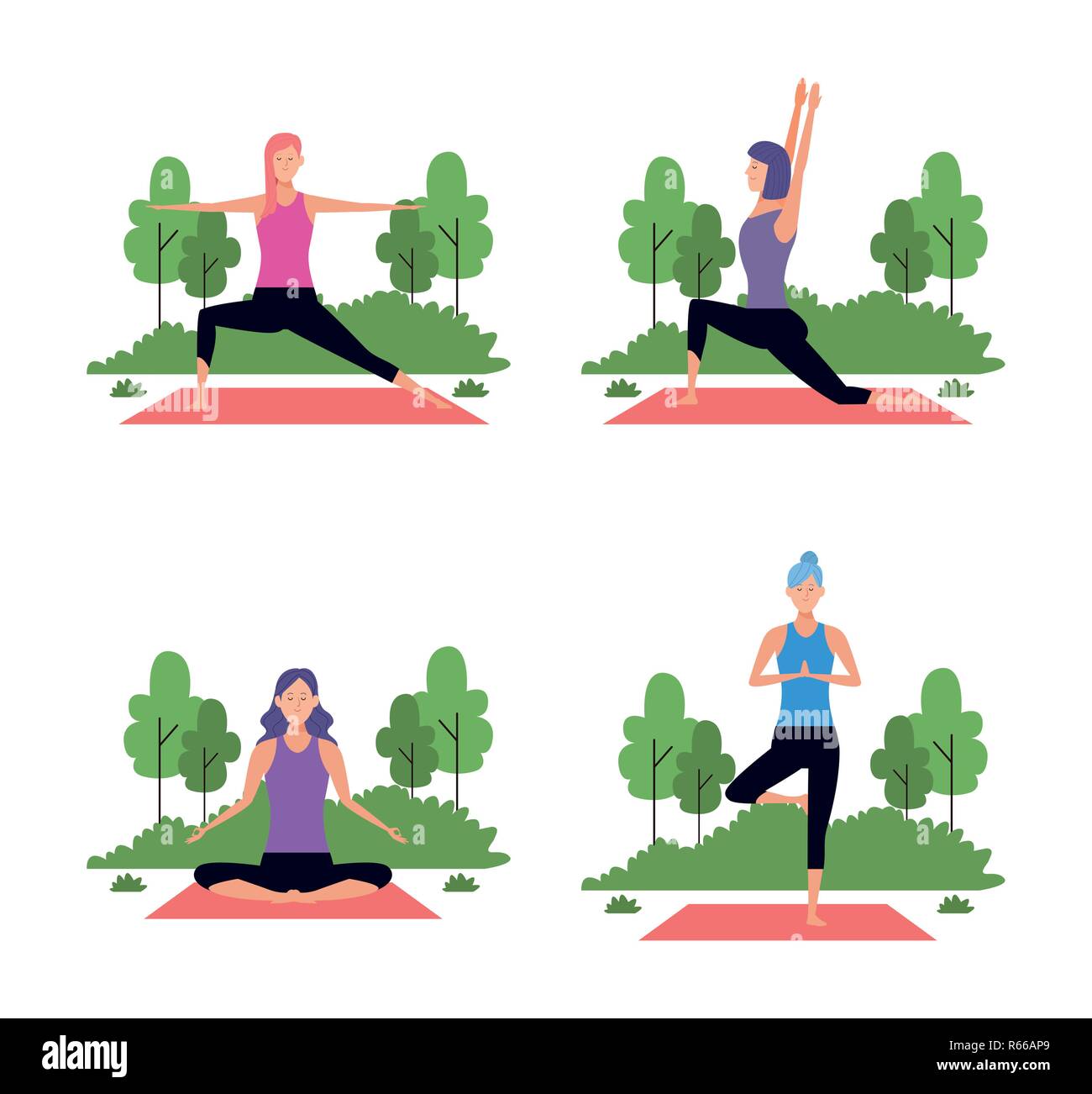 set of woman in yoga poses Stock Vector Image & Art - Alamy