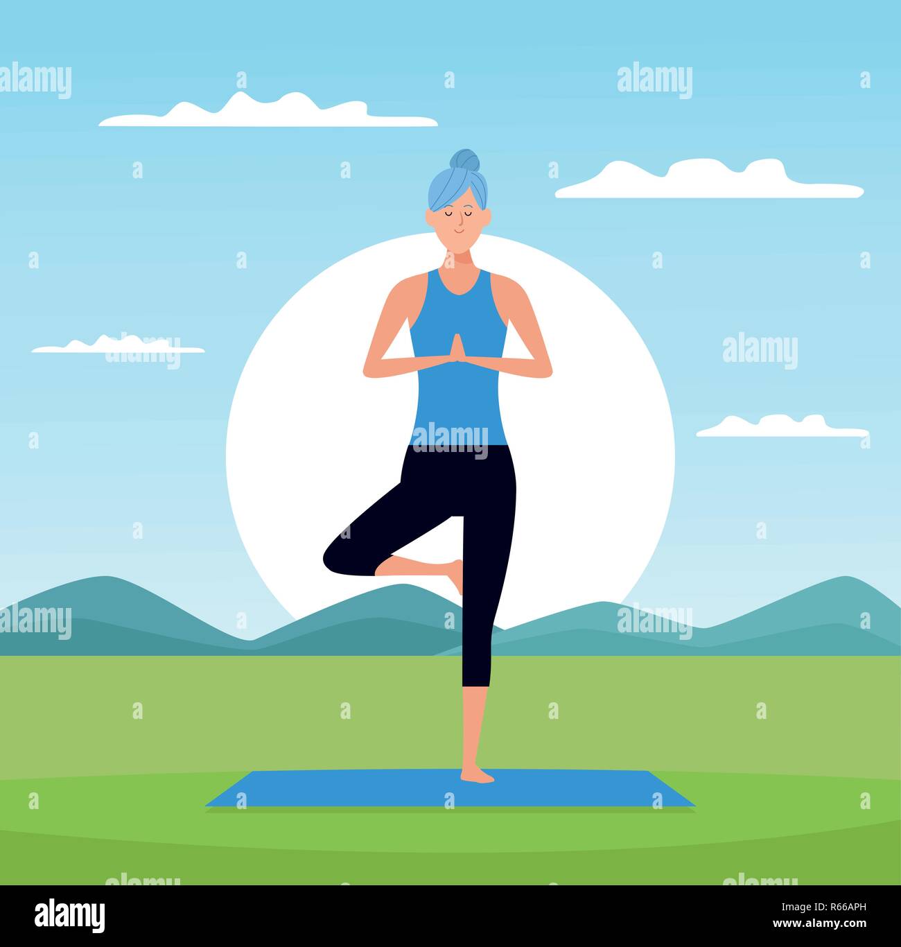 Hands yoga meditation woman Stock Vector Images - Alamy