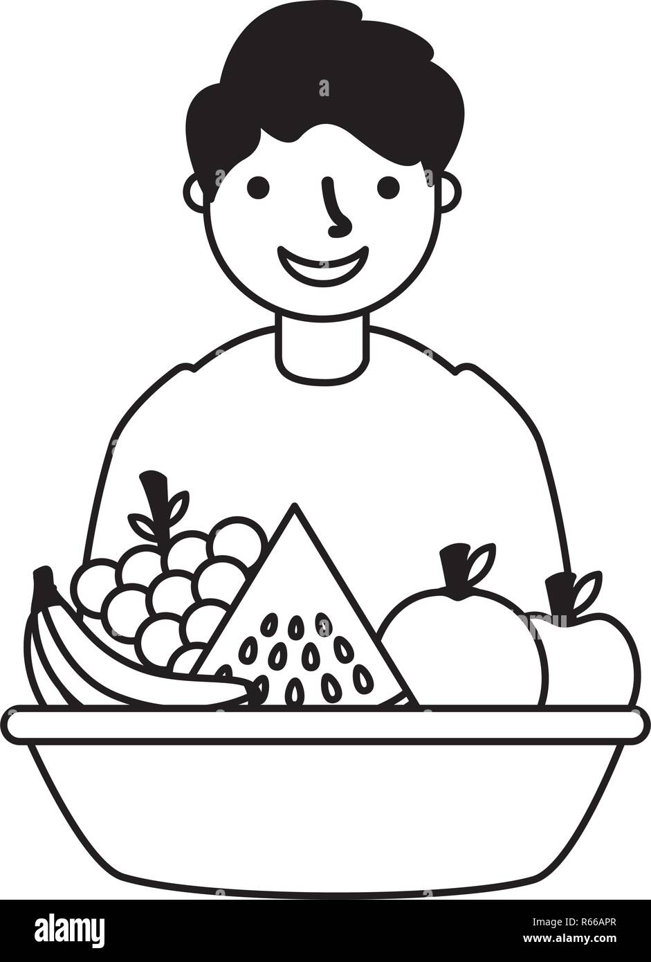 Eating Healthy Food Clipart Black And White