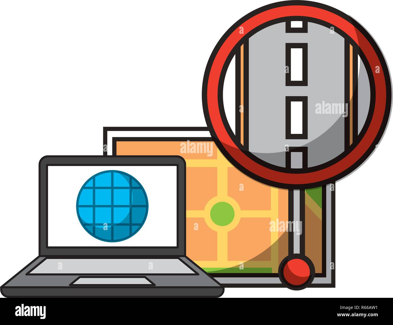 Road vector map autonomous hi-res stock photography and images - Alamy