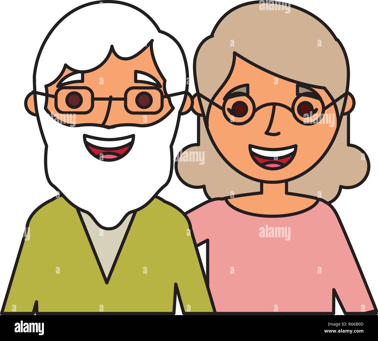 elderly couple embrace characters white background Stock Vector Image ...