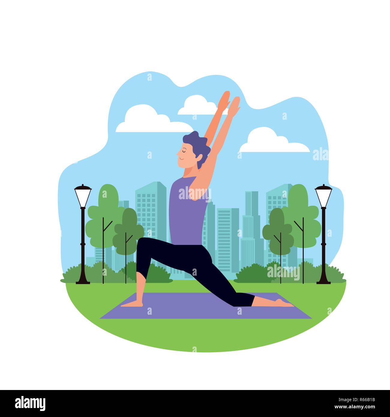 Yoga poses man Stock Vector Images - Alamy