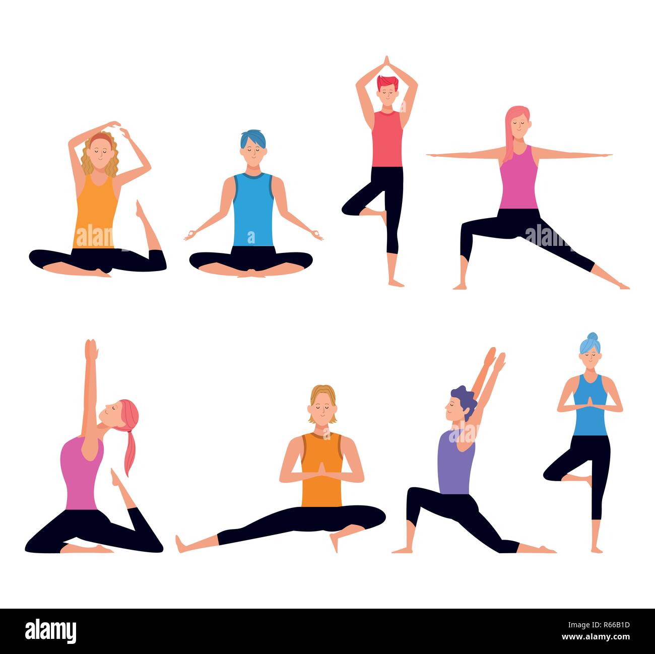 set of person doing yoga poses Stock Vector Image & Art - Alamy