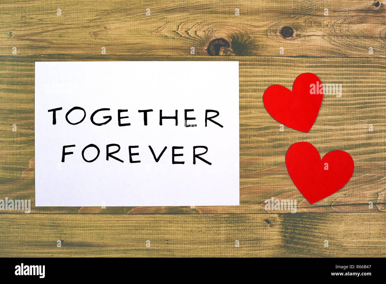 Image with text together forever and heart shapes Stock Photo - Alamy