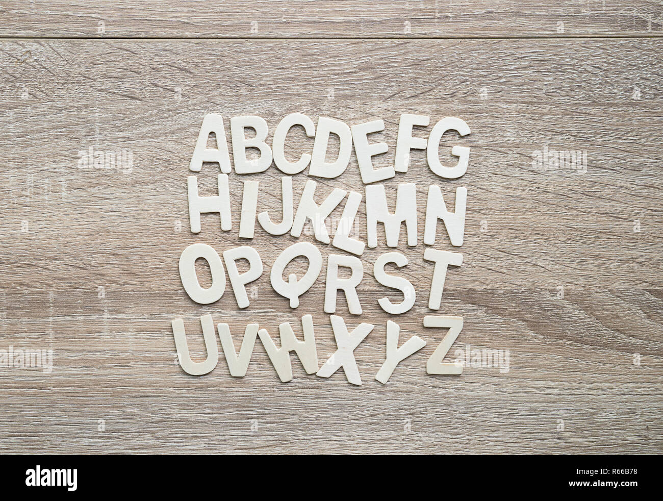 ABC on the wooden background Stock Photo - Alamy