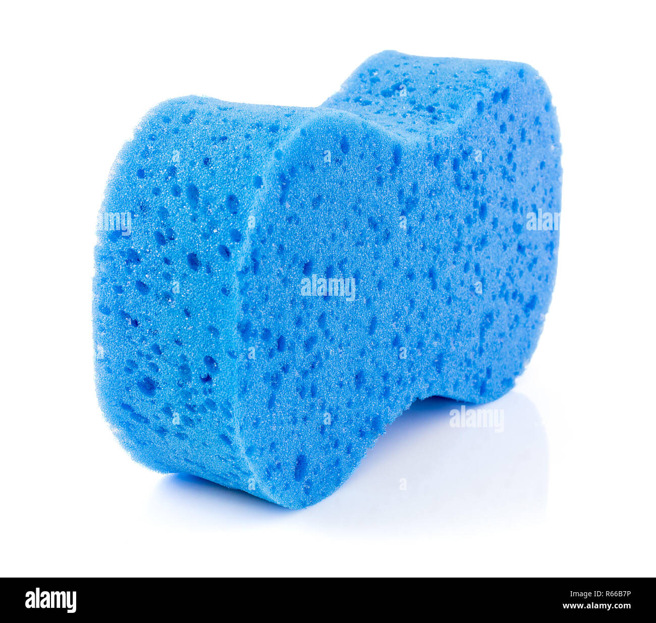Blue sponge on white Stock Photo - Alamy