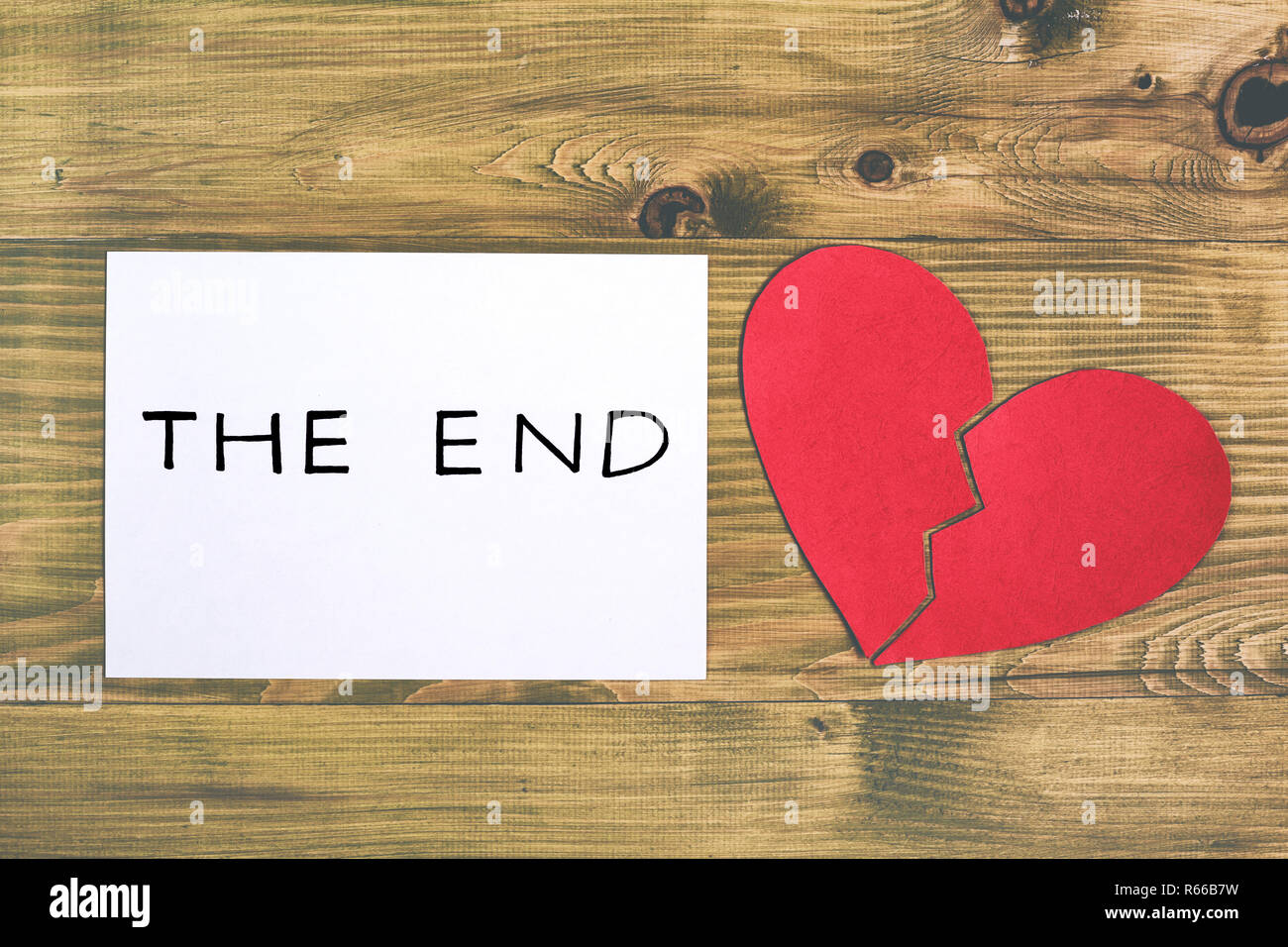 Image with text the end,breaking relationship concept Stock Photo - Alamy