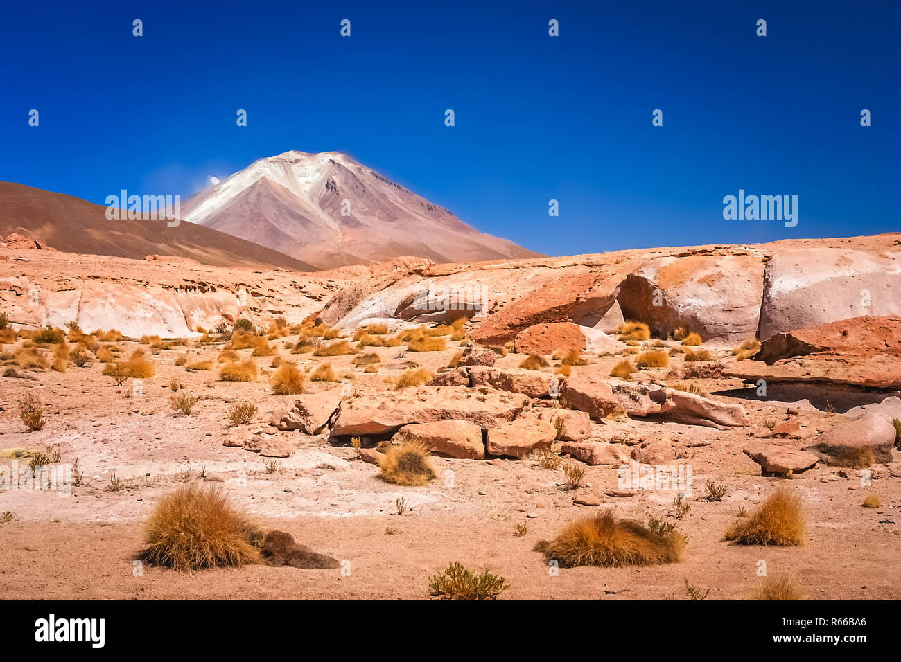 Dry and desolate landscape in Bolivia Stock Photo - Alamy