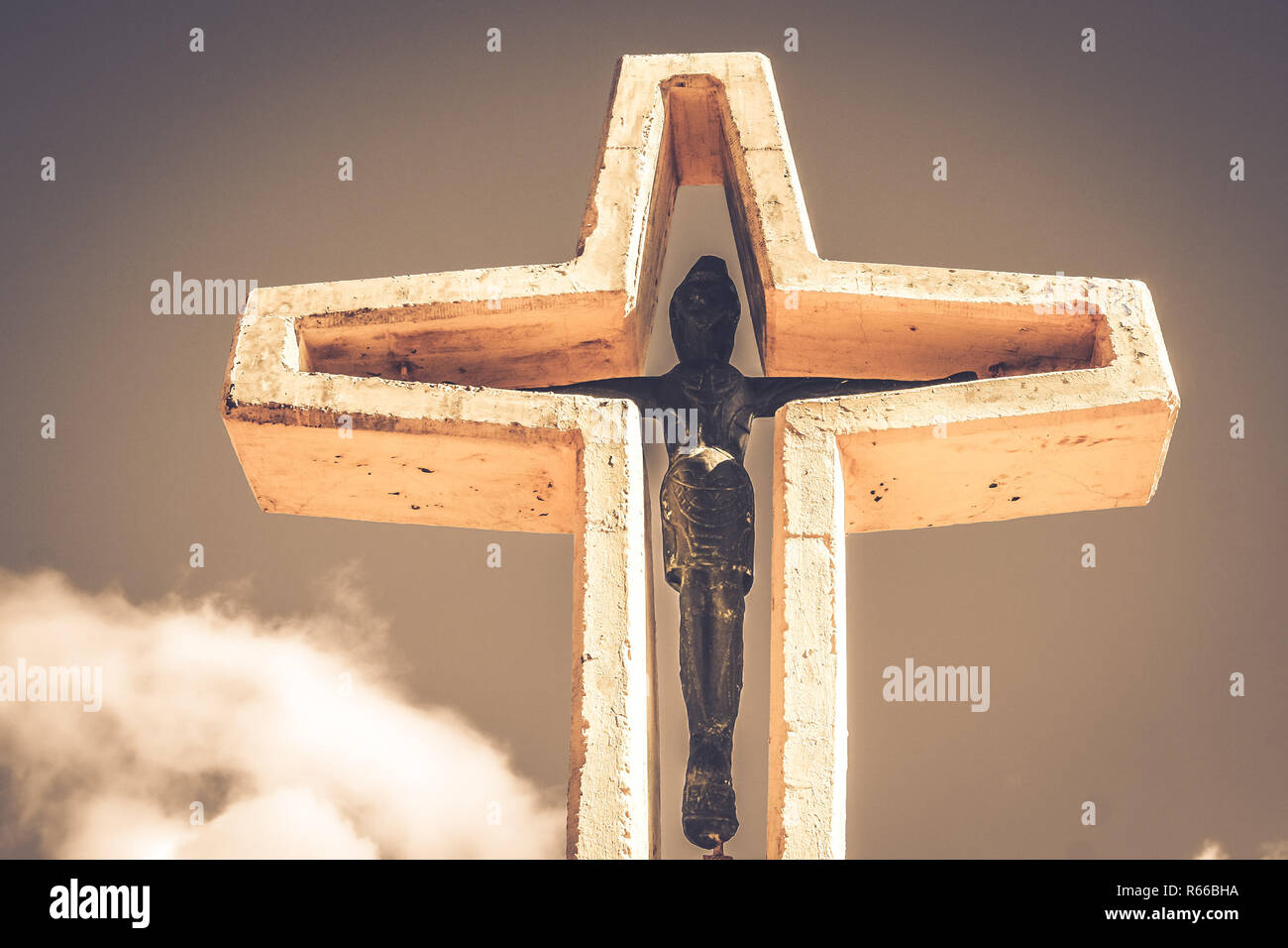 Cross in the argentinian Andes Stock Photo - Alamy